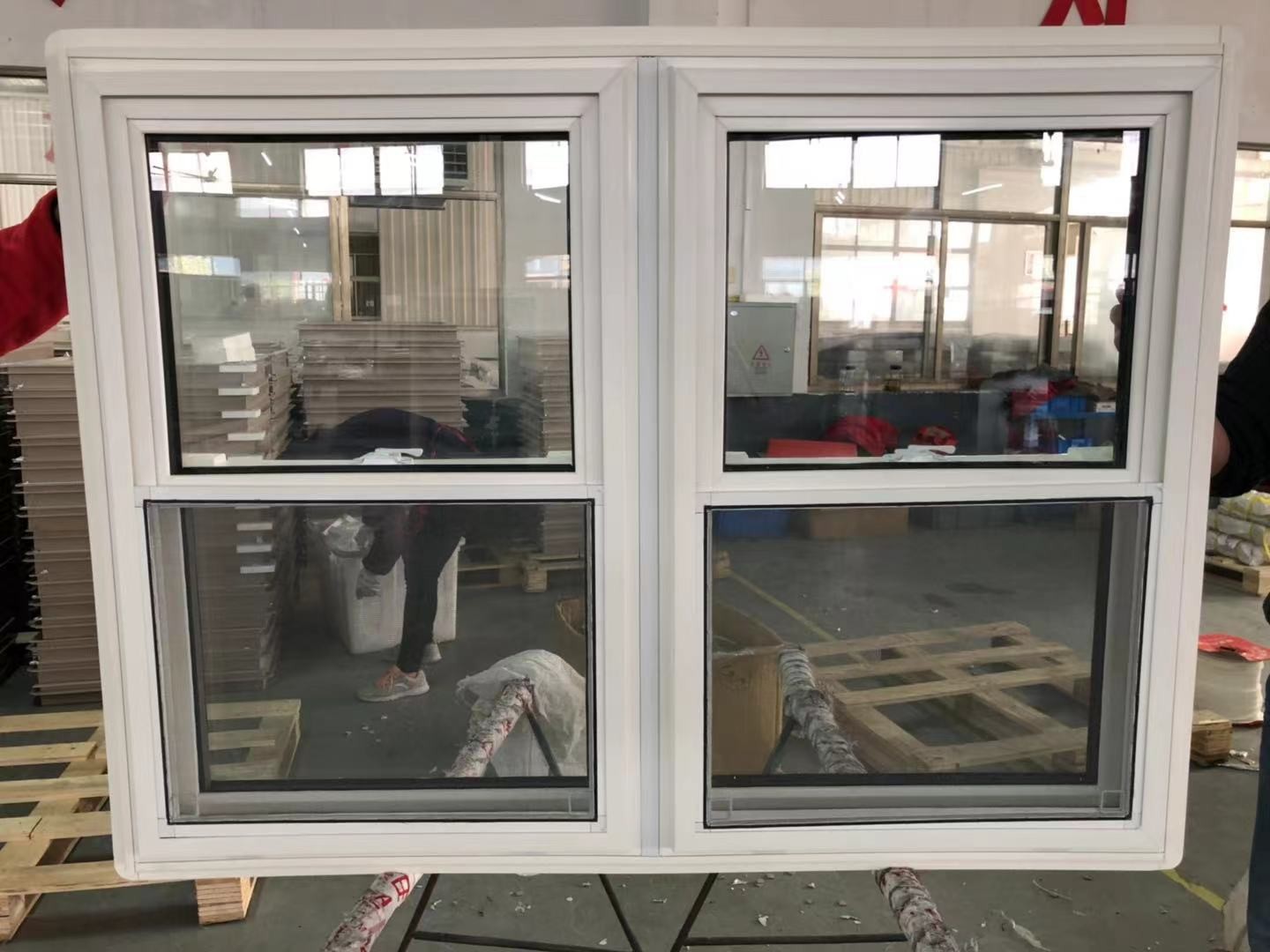 Double Hung UPVC Glass Vertical Window Modern Up Down Sliding Design