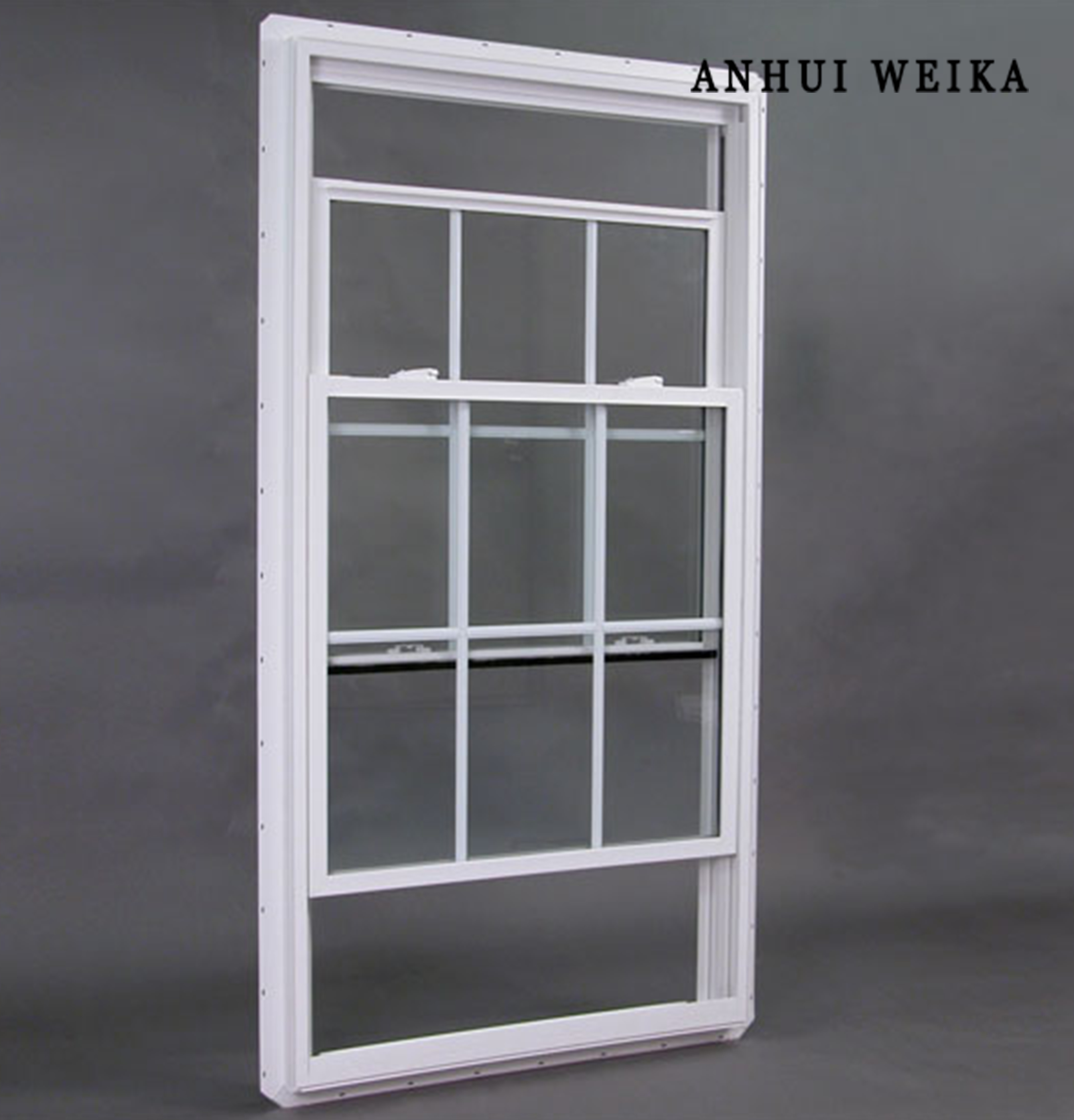 Glass Grid Pvc Design Vertical Sliding Window UPVC Double Hung Windows