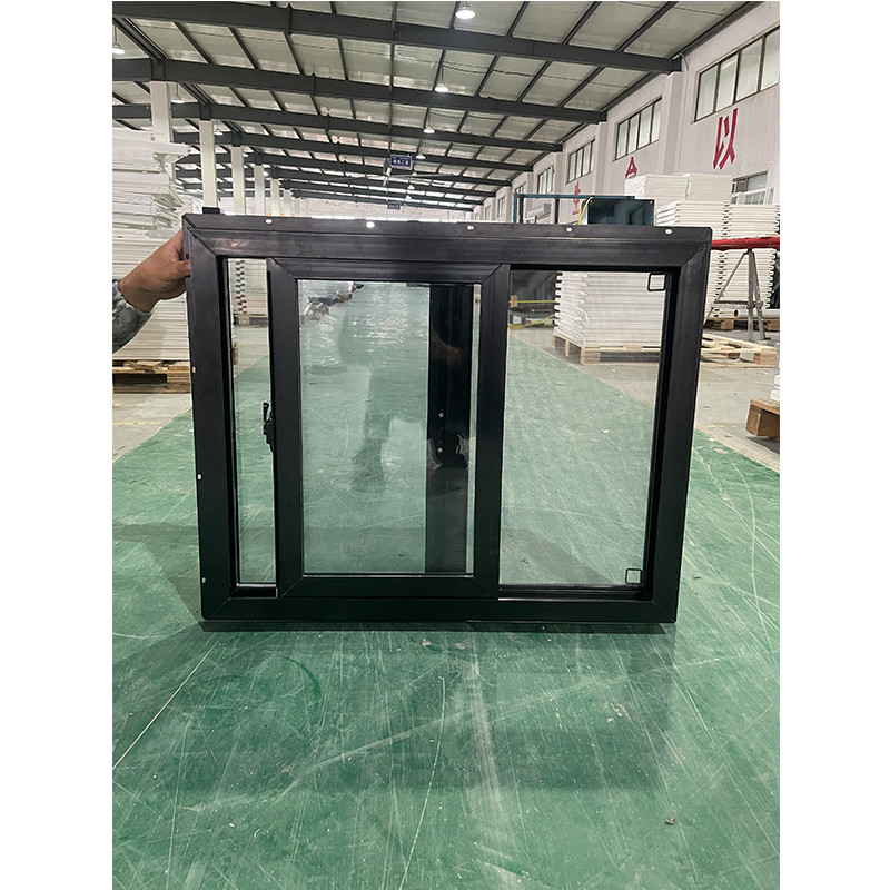 Fly Screen Black UPVC American Single Sliding Window With FiberGlass ...